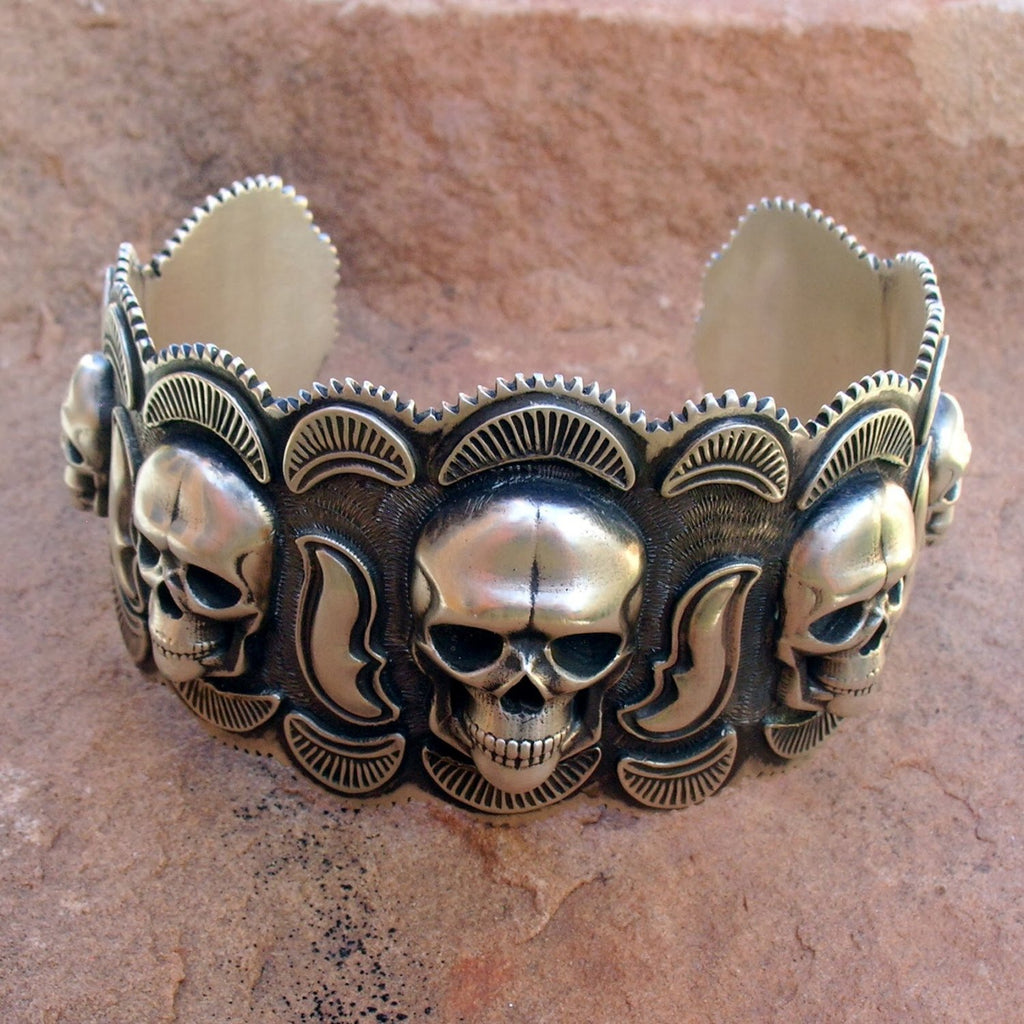 Solid Sterling Silver Skull Cuff – Santa Fe Silverworks by Gregory Segura